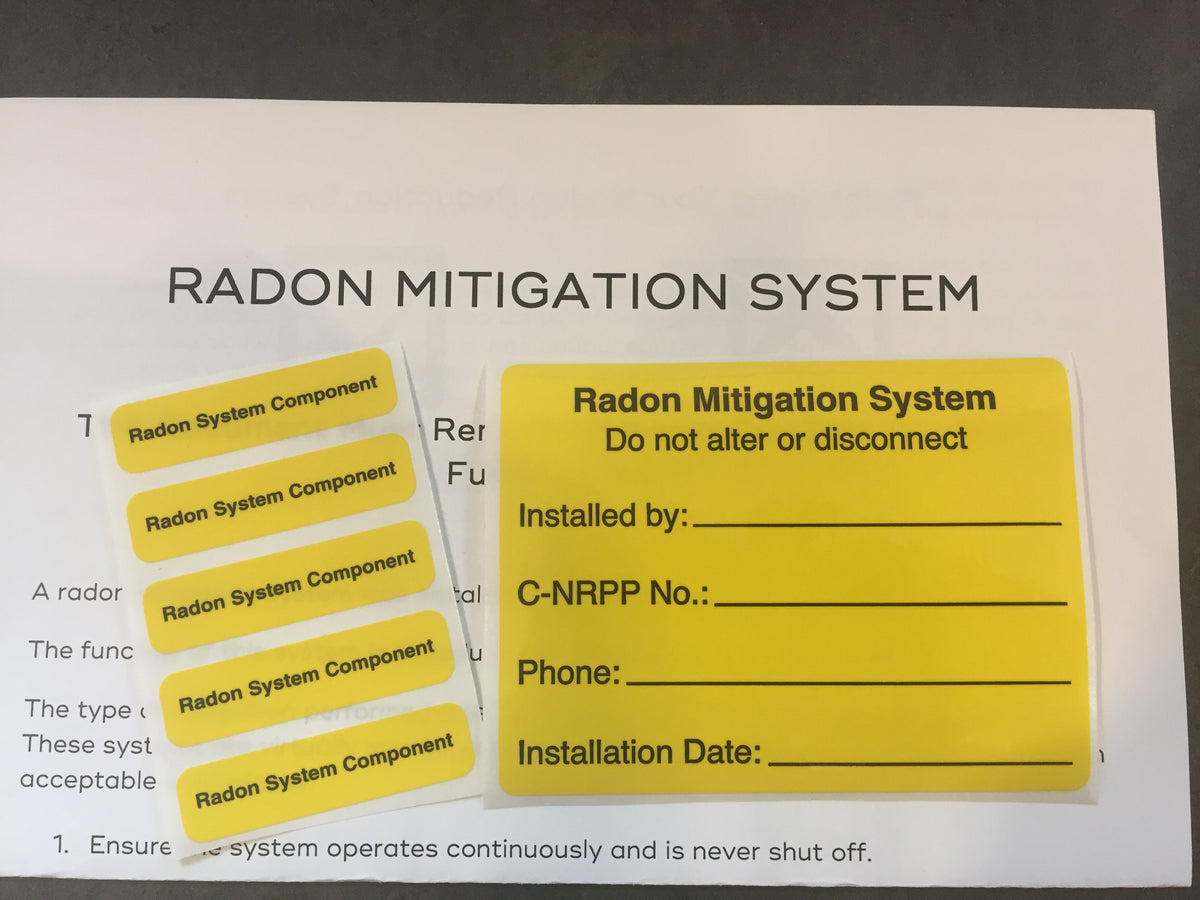 Label and Customer Information Kit – Radon West Ltd